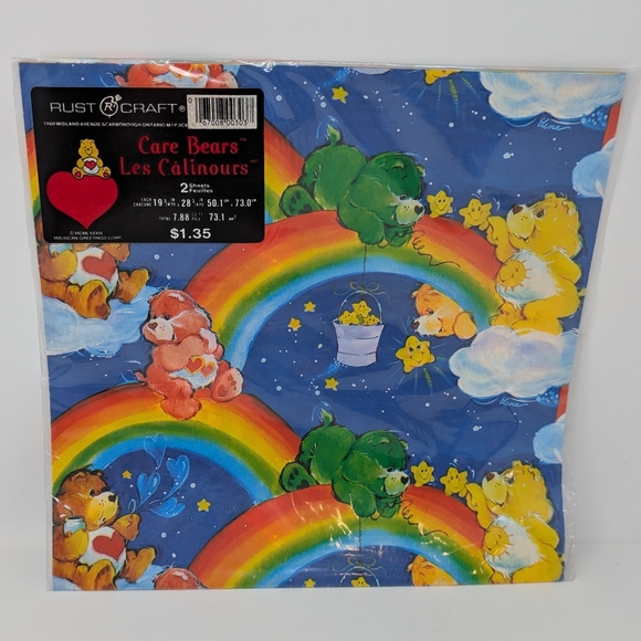 Care Bears | Party Supplies | Care Bears Vintage Wrapping Paper Unused ...